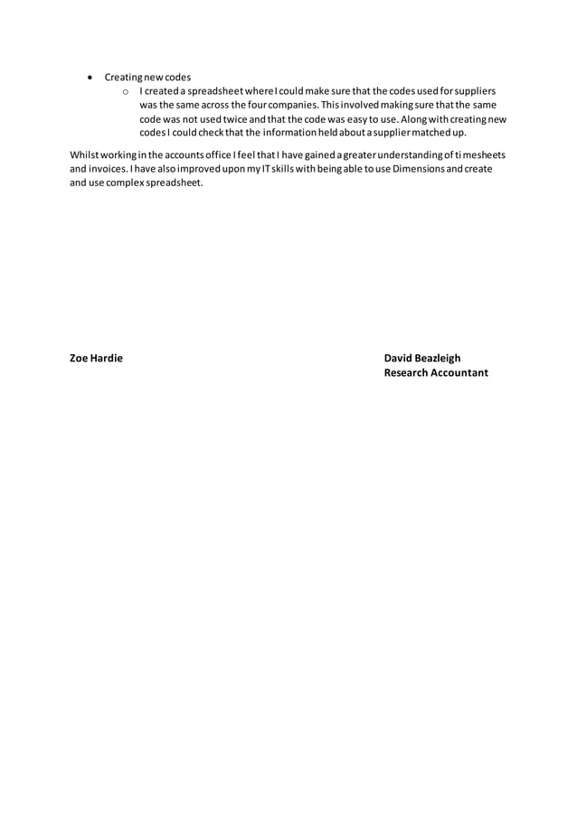 Work Experience EMR 2 | PDF