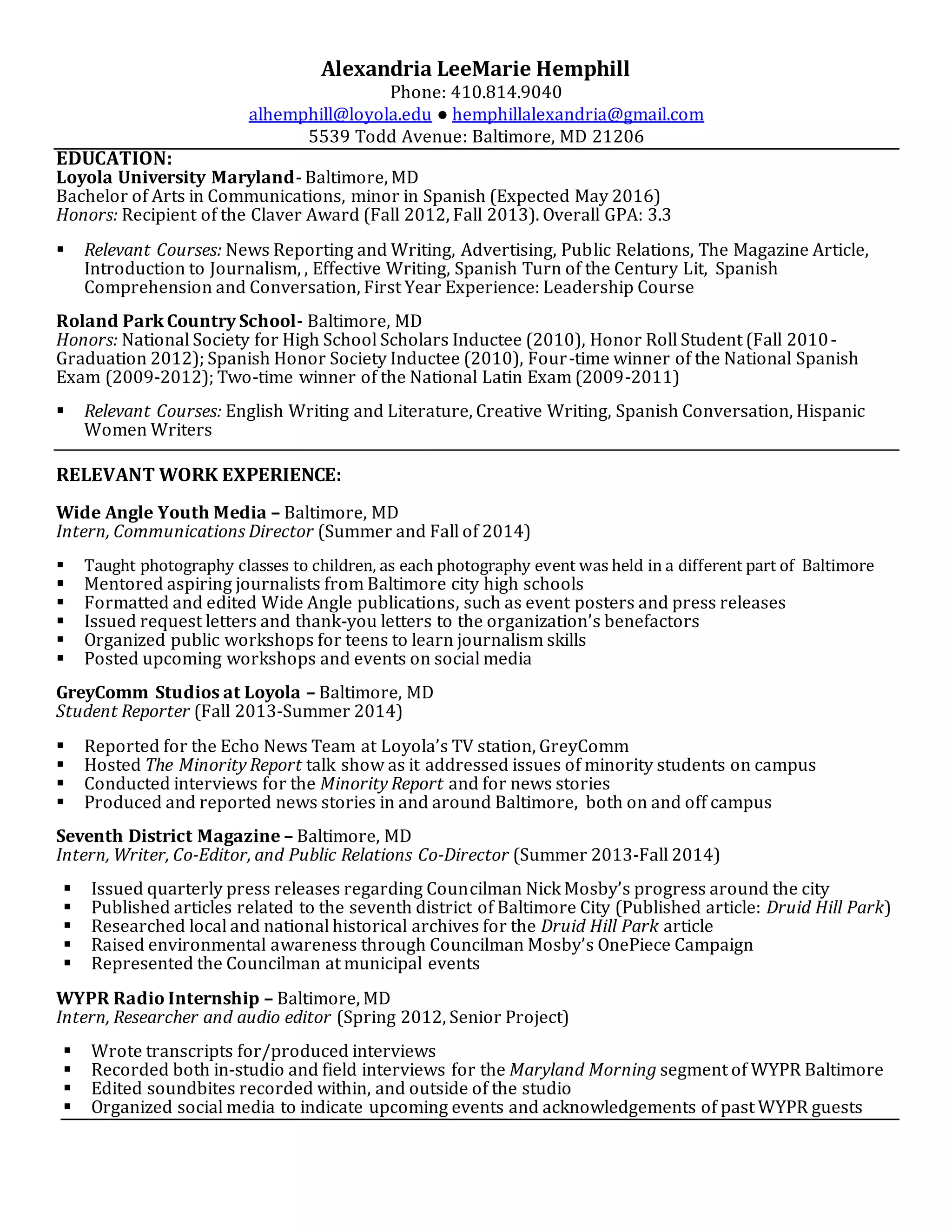 Resume-Revised | DOCX | Undergraduate Education | College Education
