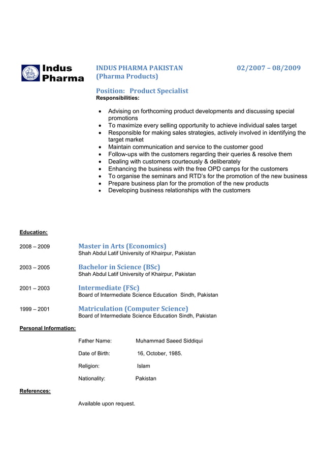 Zeeshan International Cv | PDF | Sales | Business