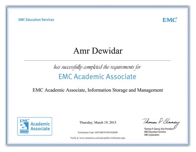 EMC Academic Associate, Information Storage and Management certificate | PPT