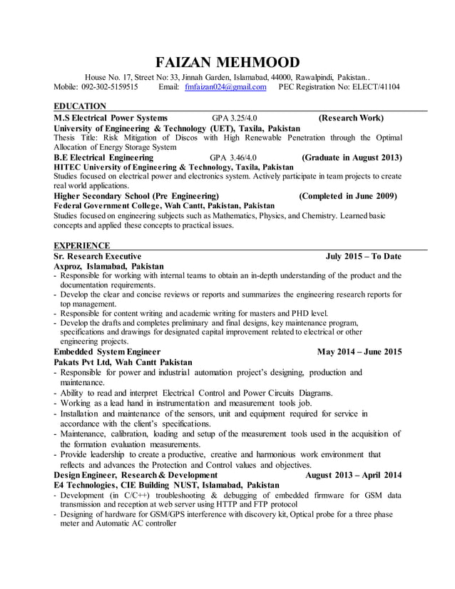 Faizan CV_ 2016FF | PDF