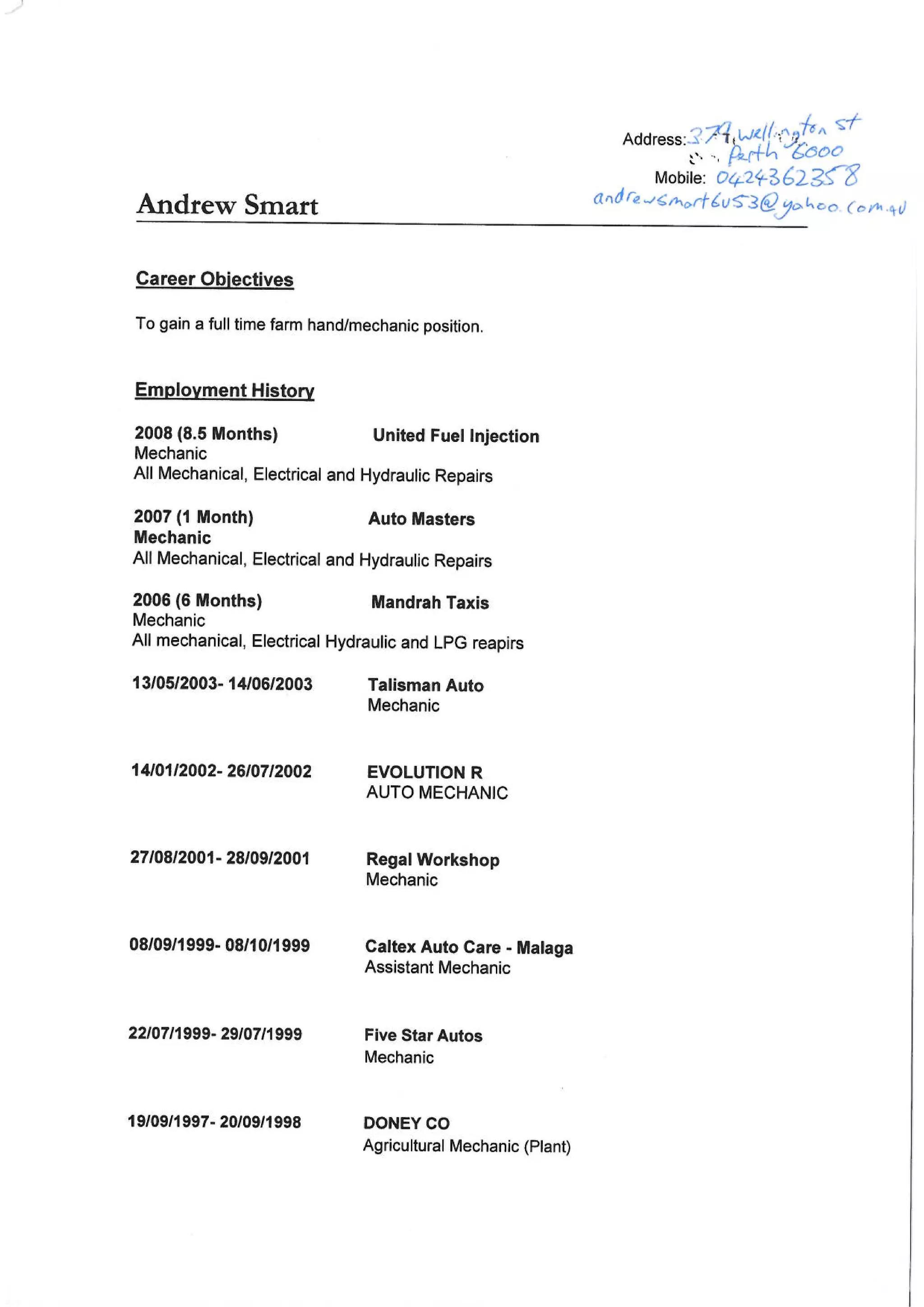 Resume (USB) | PDF