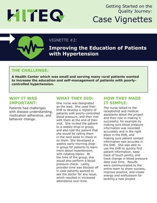 HITEQ Workforce_Quality Improvement Vignettes | PDF