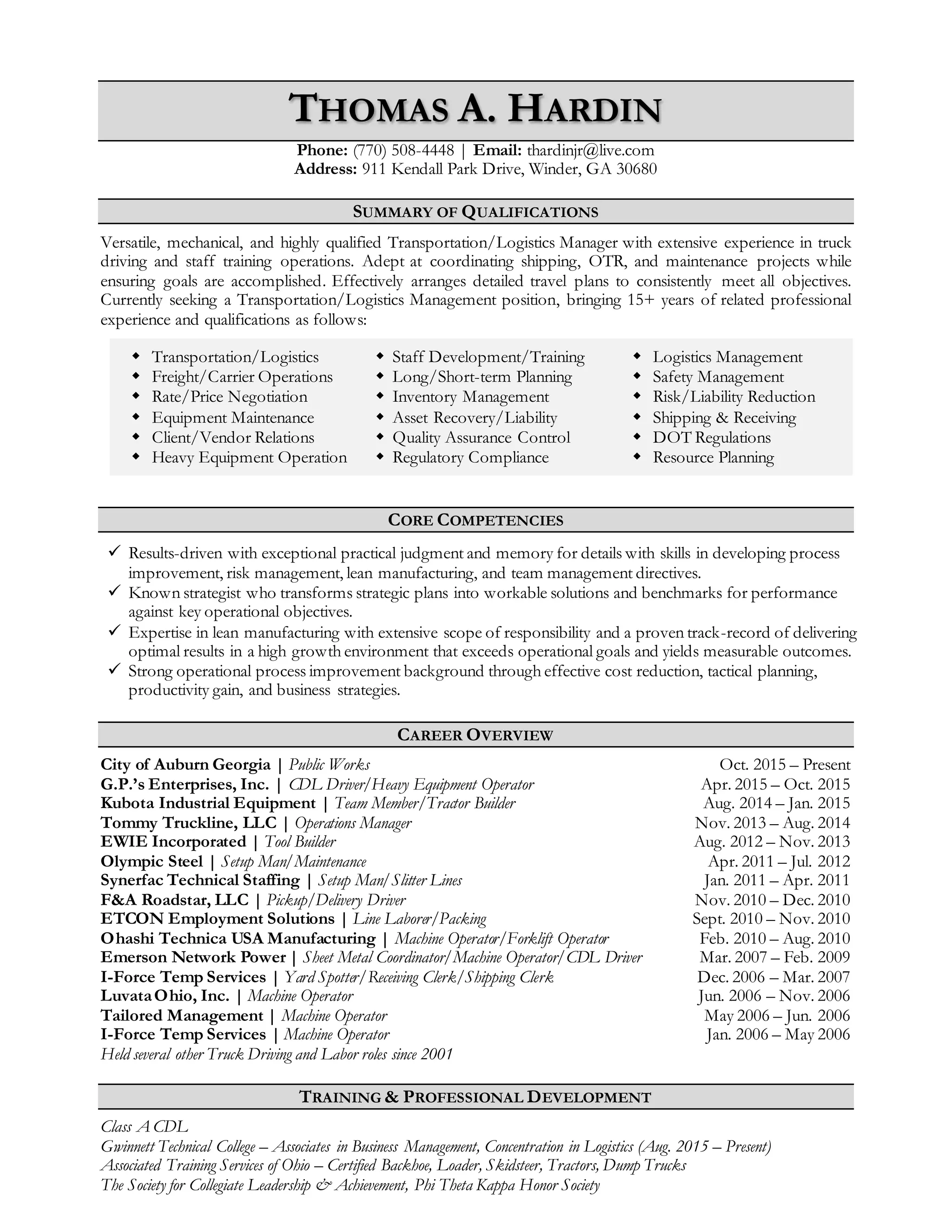 Thomas Hardin Resume2016 doc | DOCX