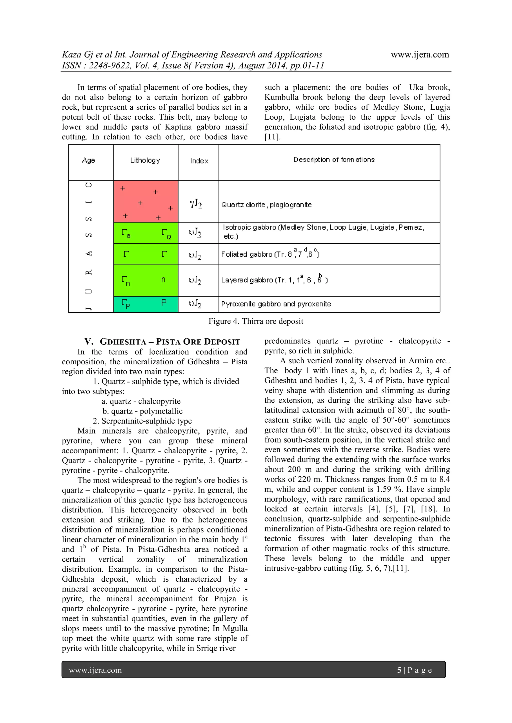 Geological-Structural Setting of Massif and the Levels of Quartz - Sulphide Mineralization in ...