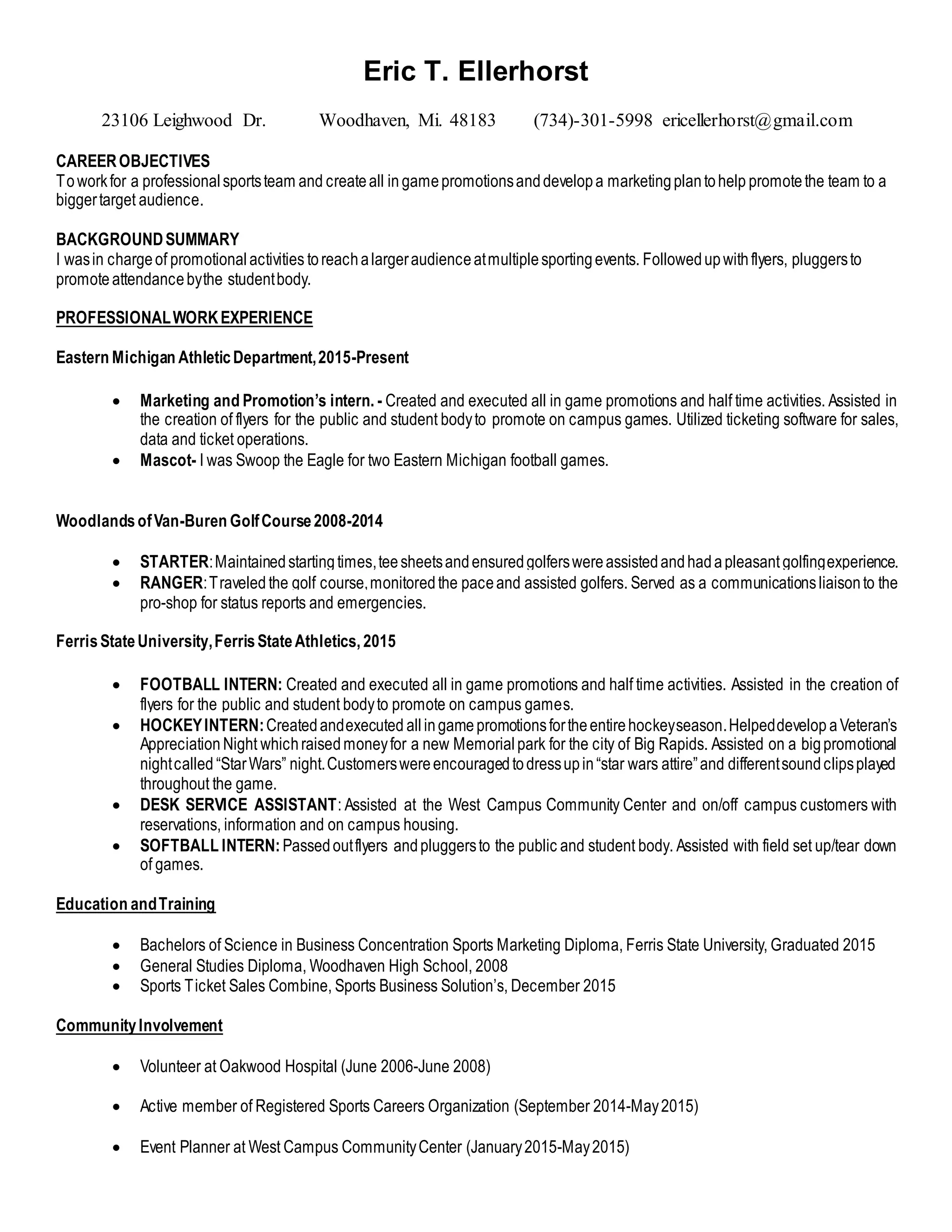 Eric Ellerhorst Resume | PDF