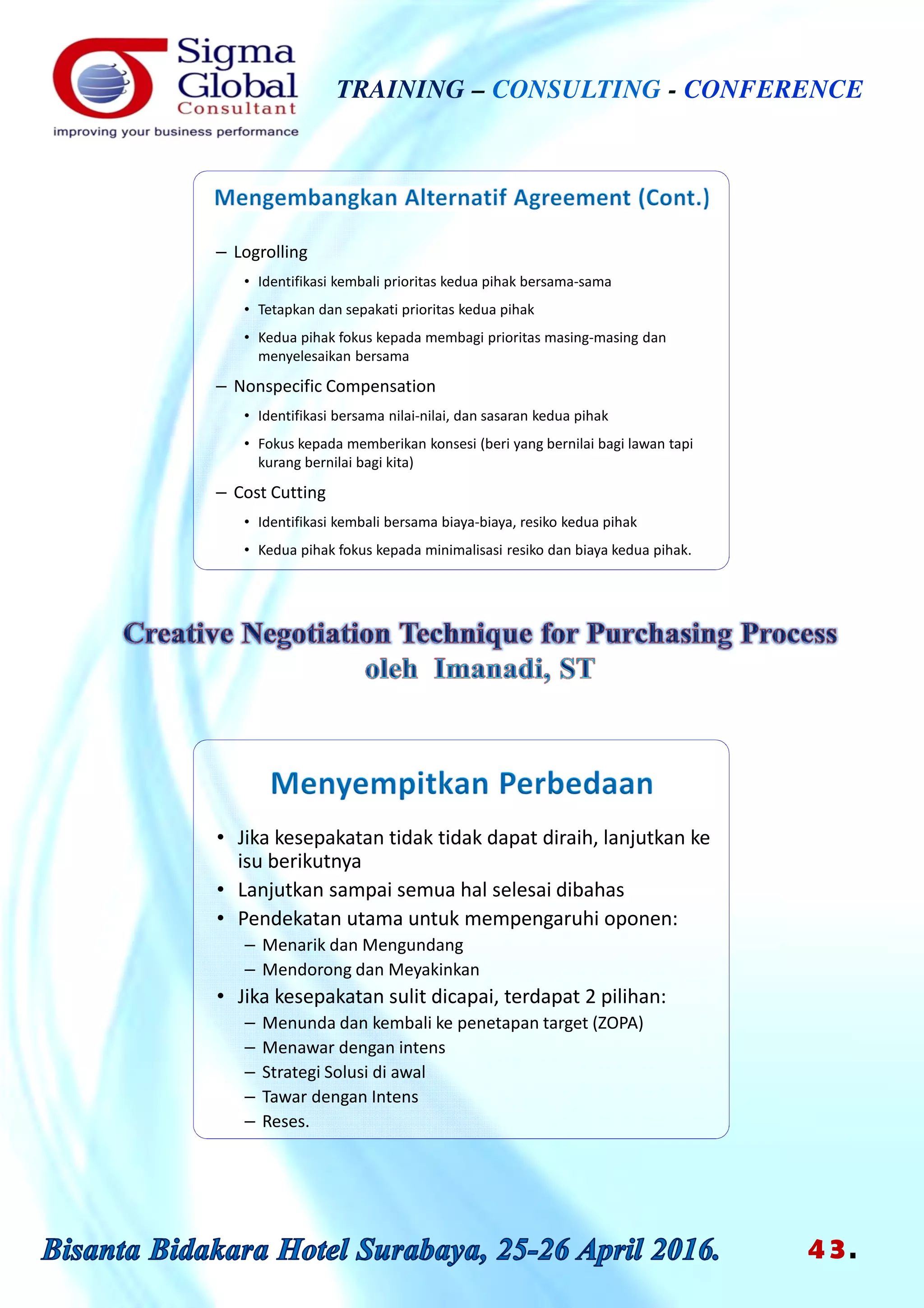 Modul Creative Negotiation for Purchasing Process | PDF