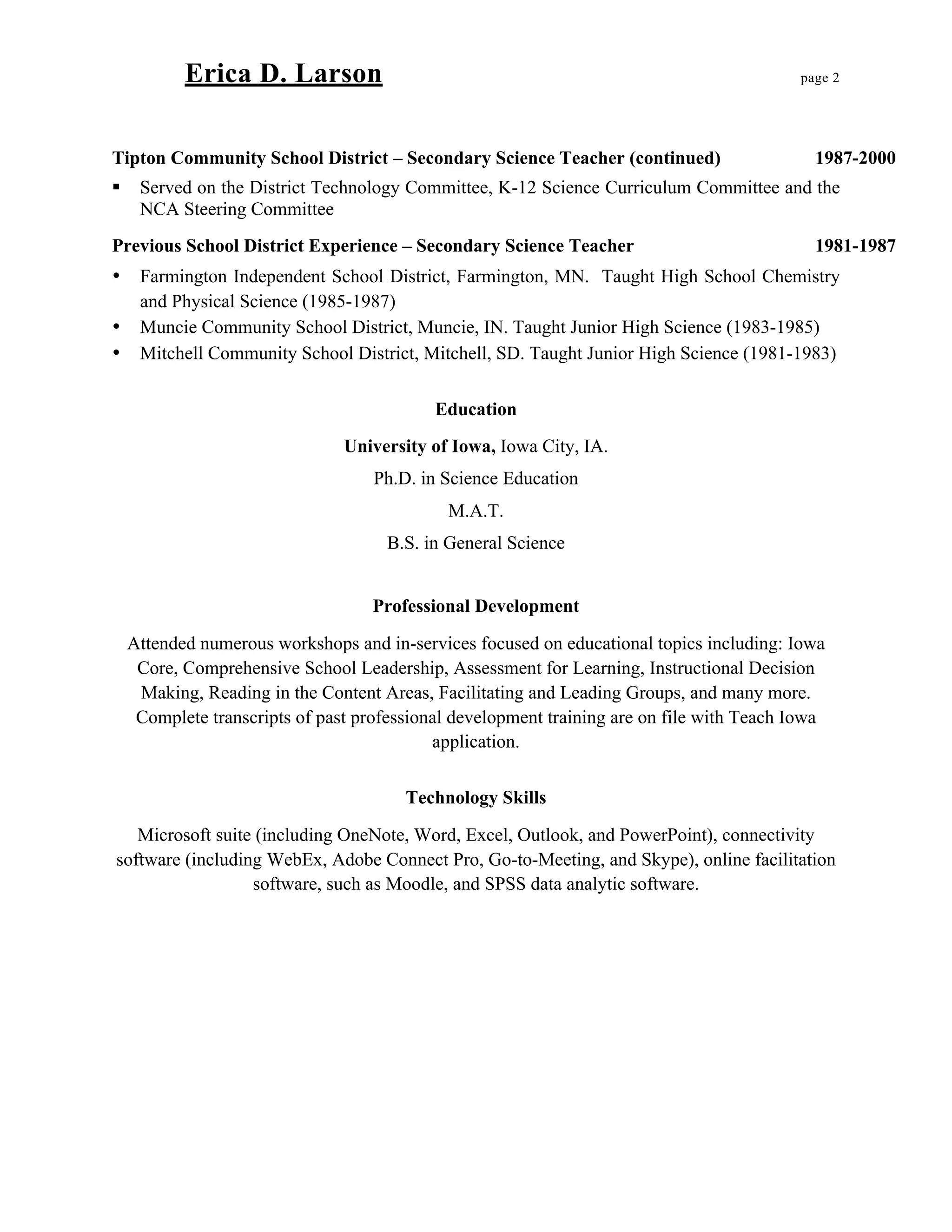 Erica D. Larson resume | PDF