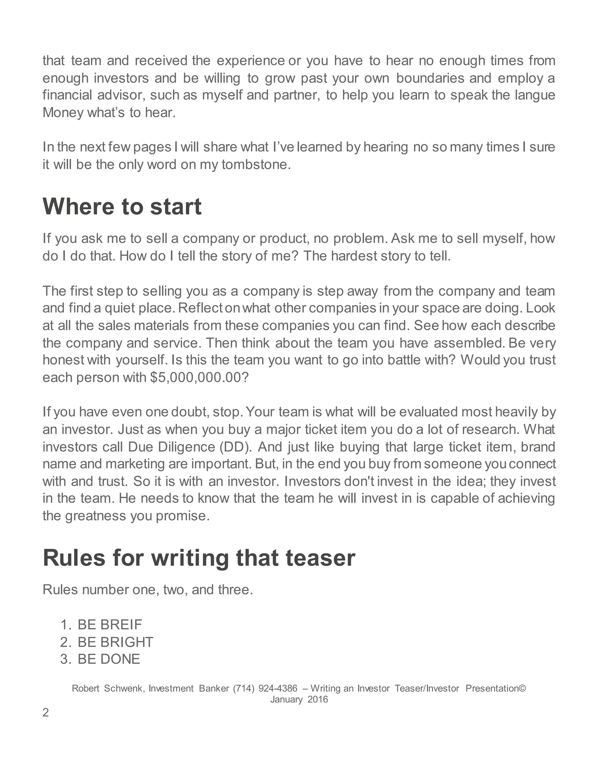 Writing a presentation teaser with graphics | DOCX