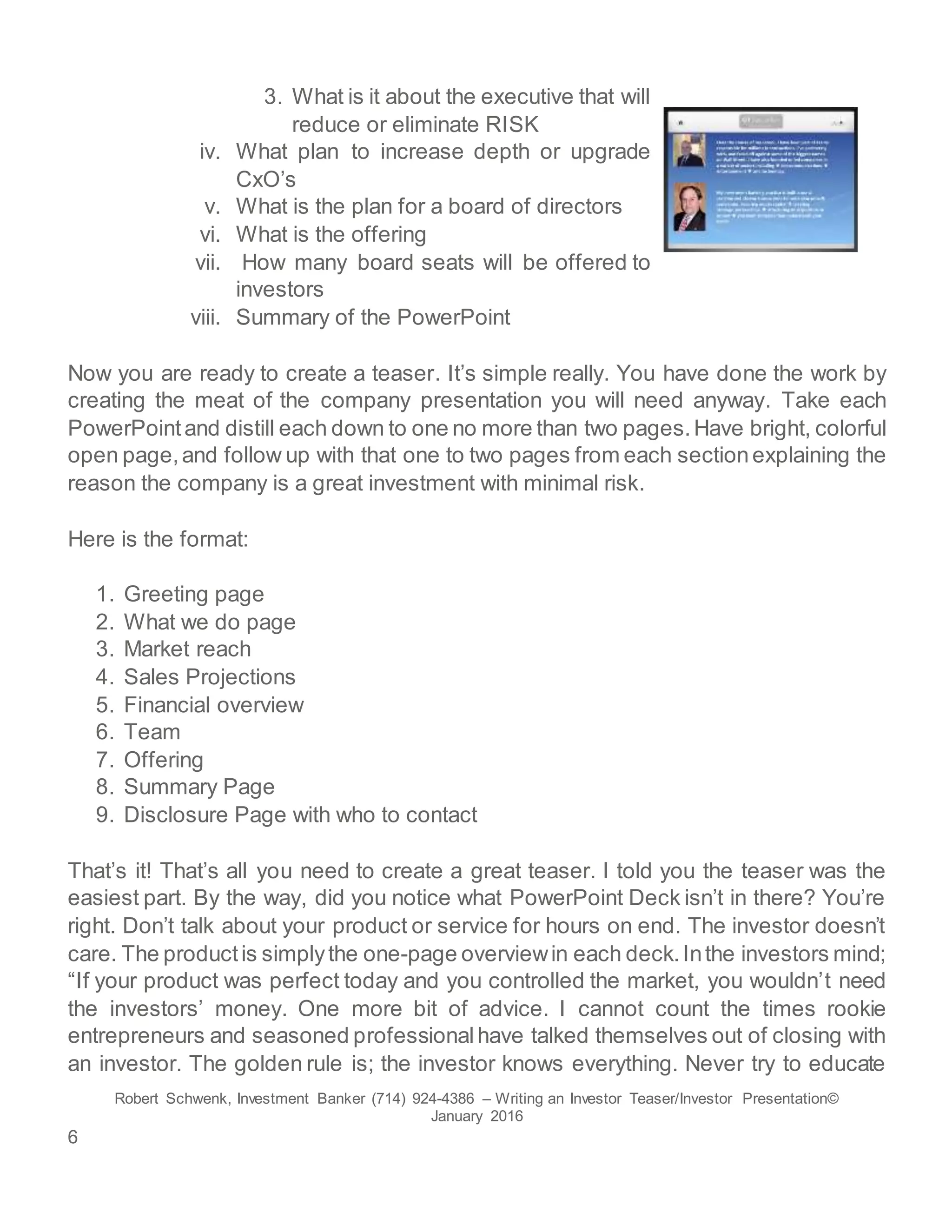 Writing a presentation teaser with graphics | DOCX