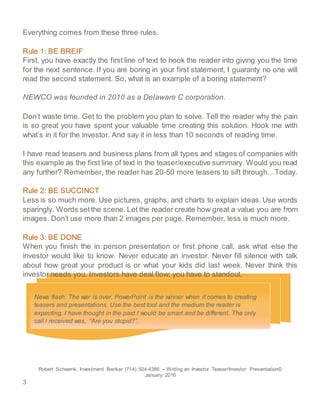 Writing a presentation teaser with graphics | DOCX