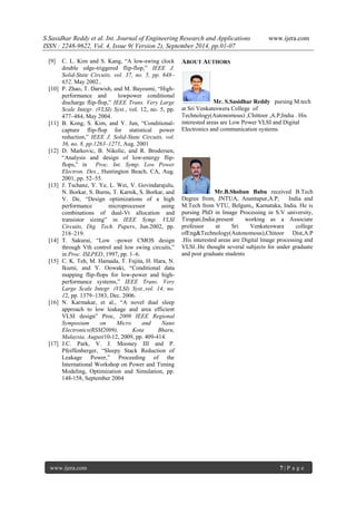 Design and Analysis of Sequential Elements for Low Power Clocking System with Low Power ...