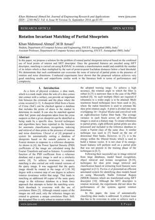 Rotation Invariant Matching of Partial Shoeprints | PDF