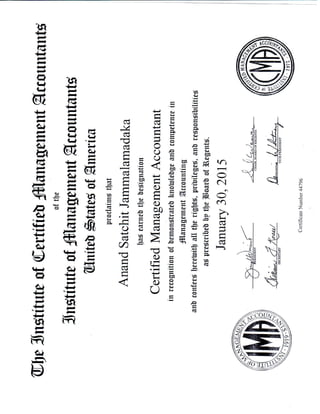 JSA-CMA CERTIFICATE-30012015 | PDF