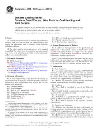 A493 09(2013) standard specification for stainless steel wire and wire ...