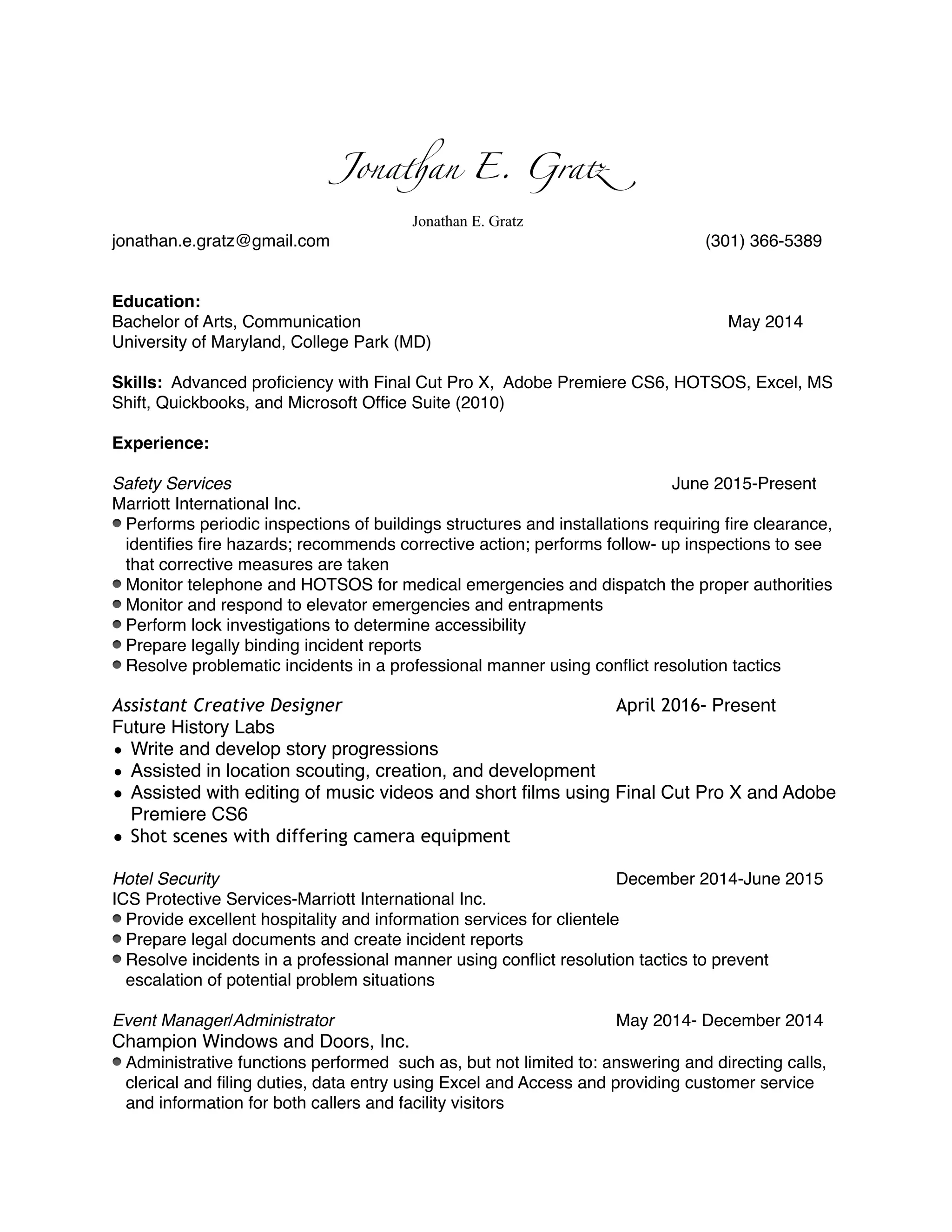 Resume2 | PDF