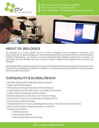 DV Biologics_Brochure | PDF