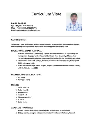 Rahul | PDF | Computing | Technology & Computing