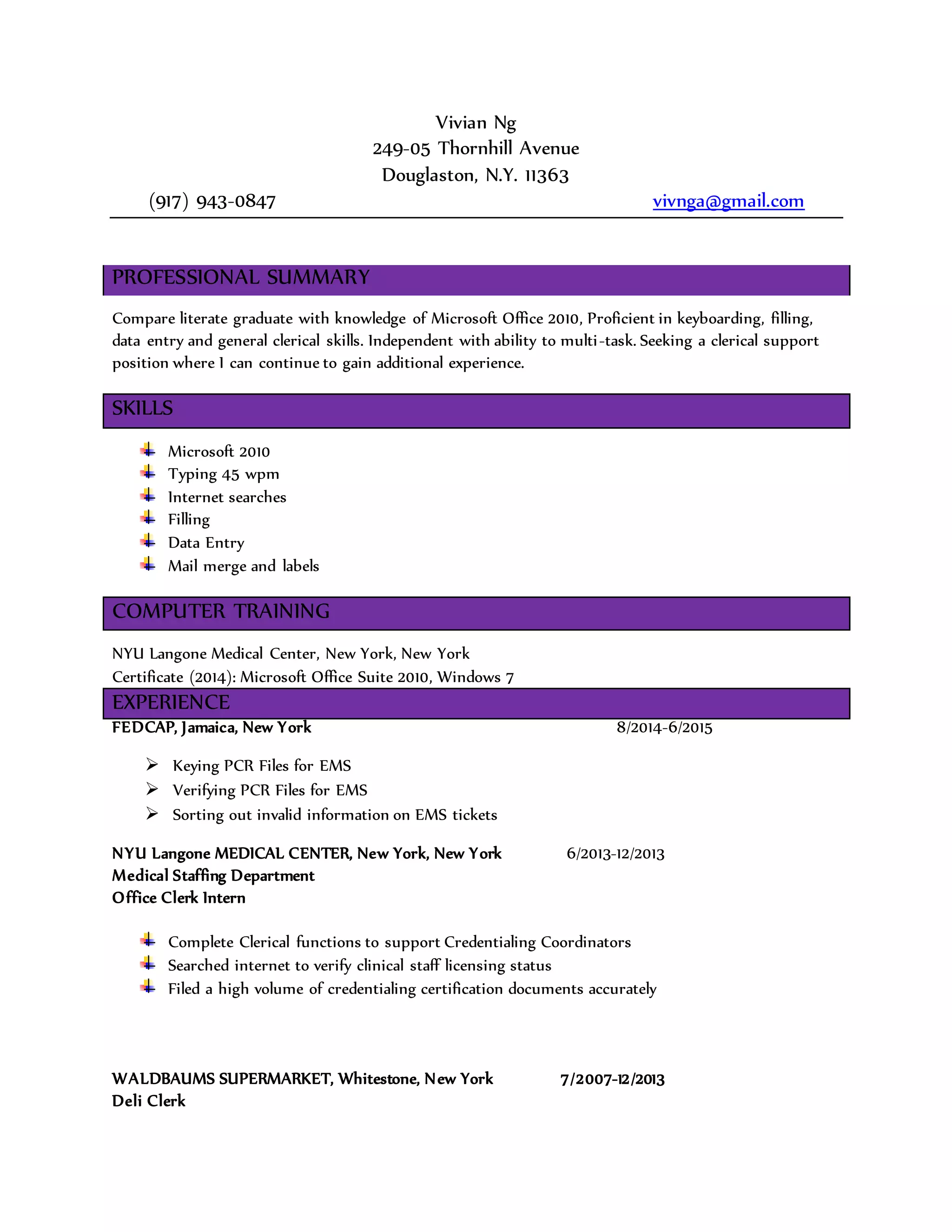 vivian's resume | DOCX