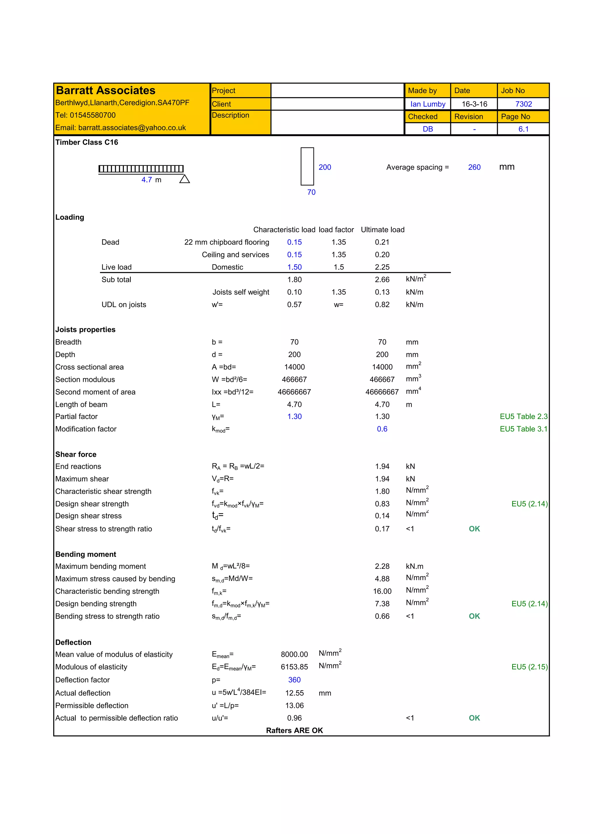 Example of Structural Beam Calculations | PDF