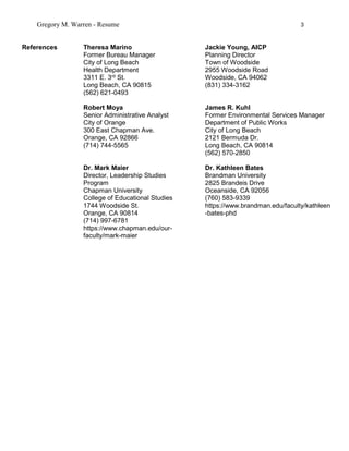 Gregory Warren 2016 Resume | PDF