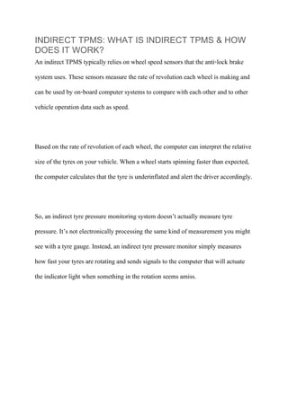 WHAT IS TPMS & HOW DOES IT WORK | PDF