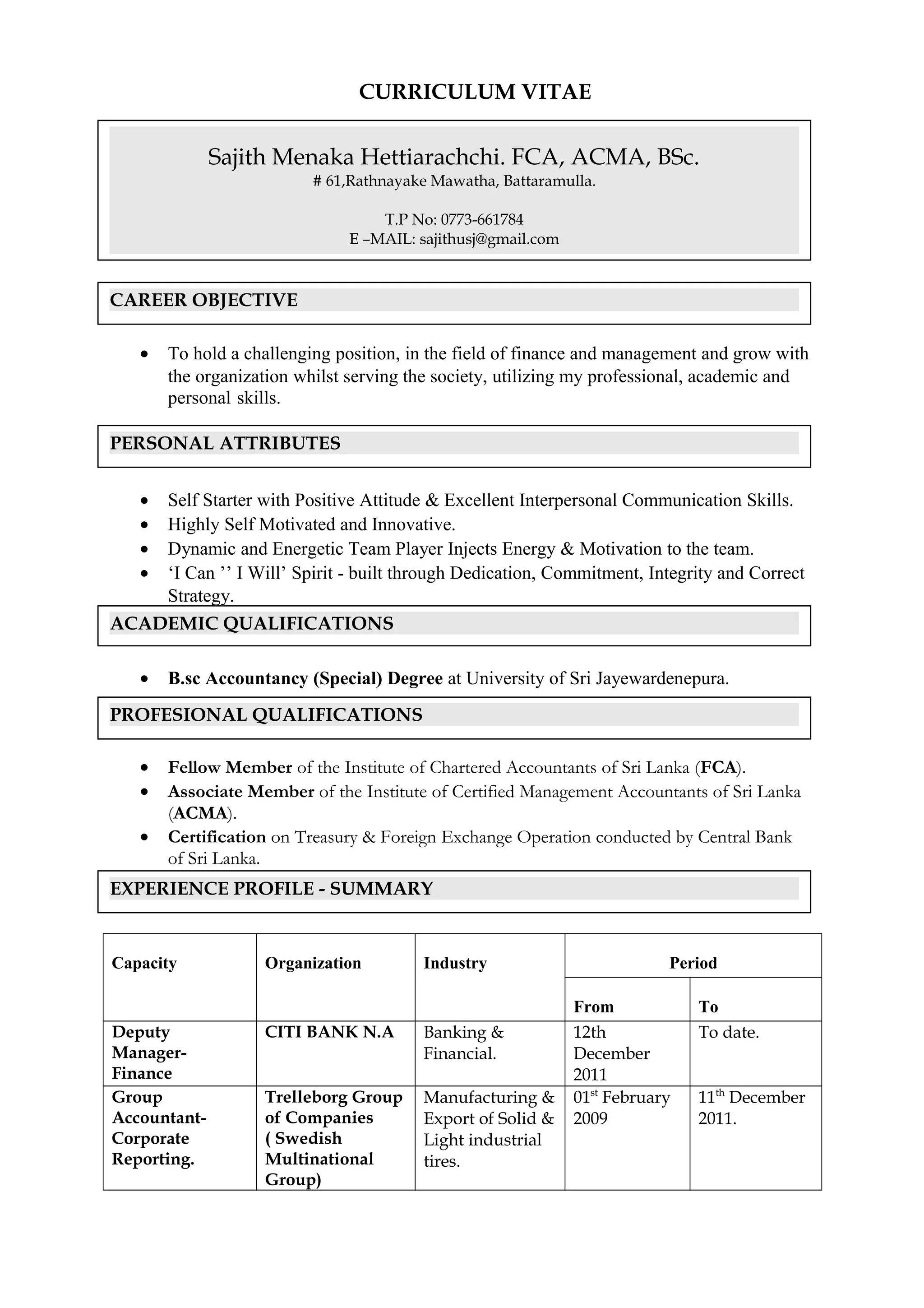 Cv_Sajith.Hettiarachchi. | DOC