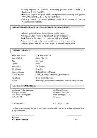 Cv_Sajith.Hettiarachchi. | PDF