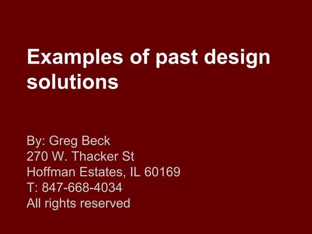 Greg Beck Examples Presentation | PPT