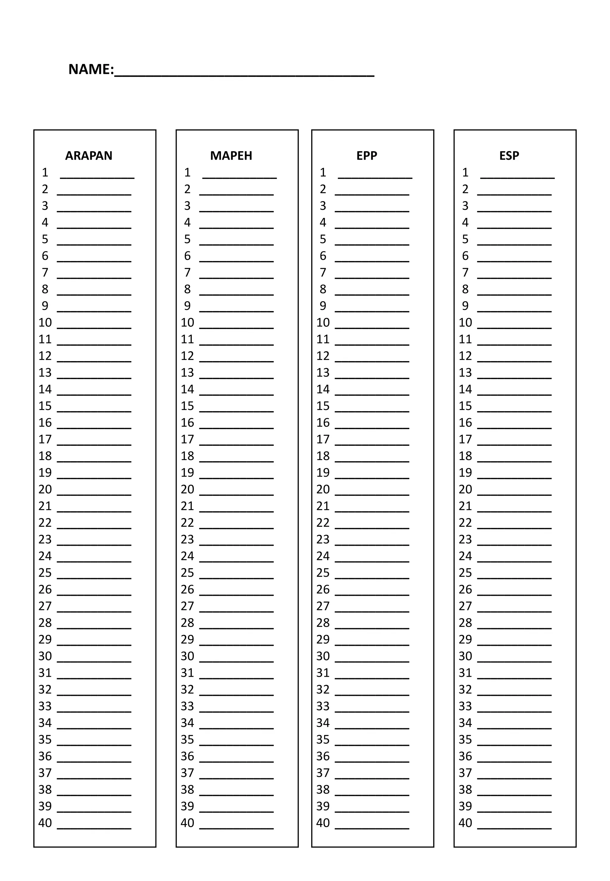 Sample answer sheet | PPTX