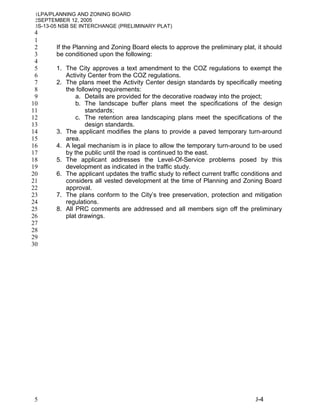 Preliminary Plat Staff Report (S-6-05 NSB SE Interchange) | DOC