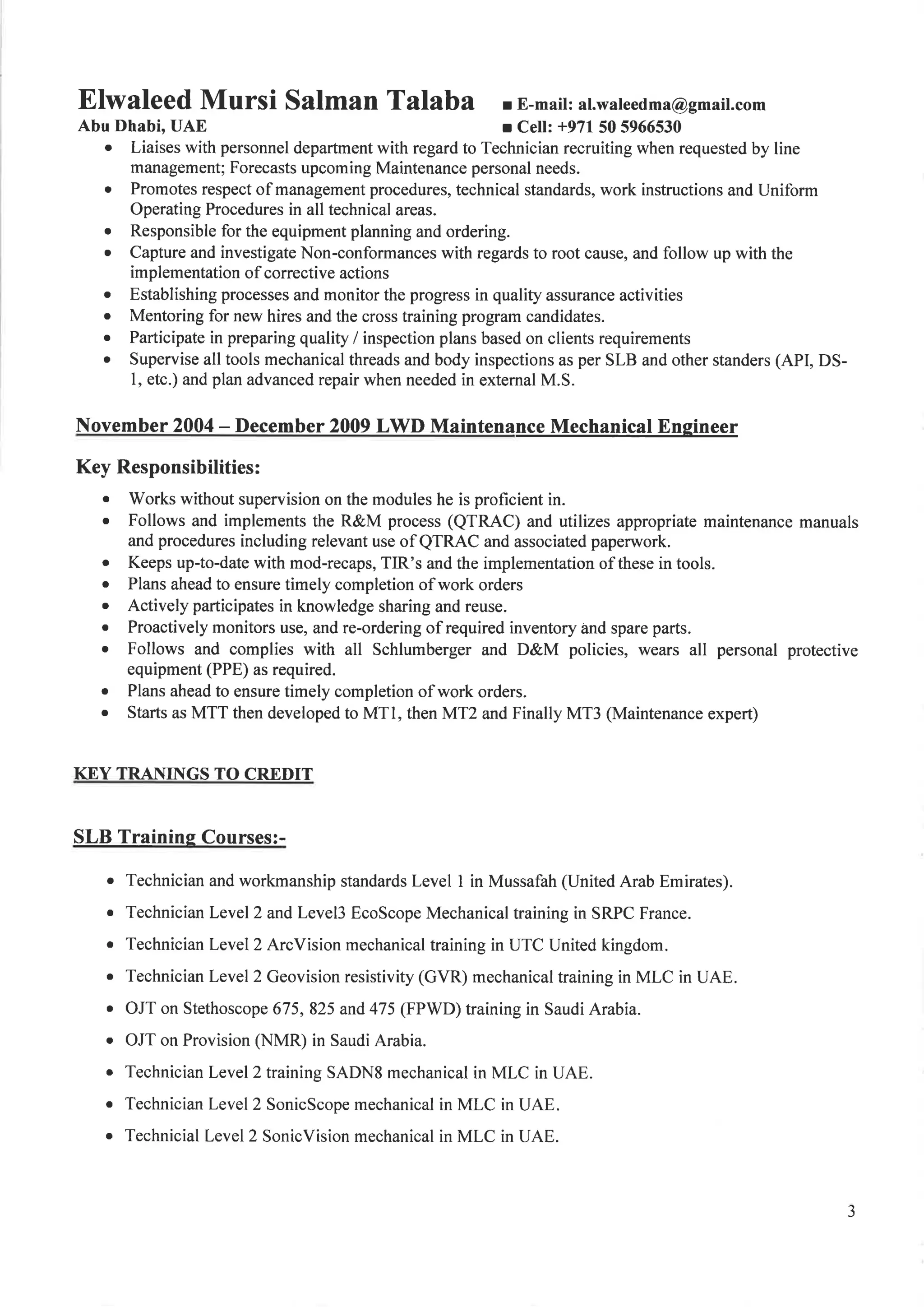 MY Certification from SLB | PDF