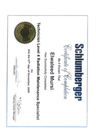 MY Certification from SLB | PDF