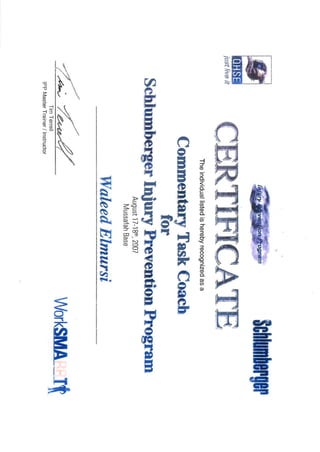 MY Certification from SLB | PDF