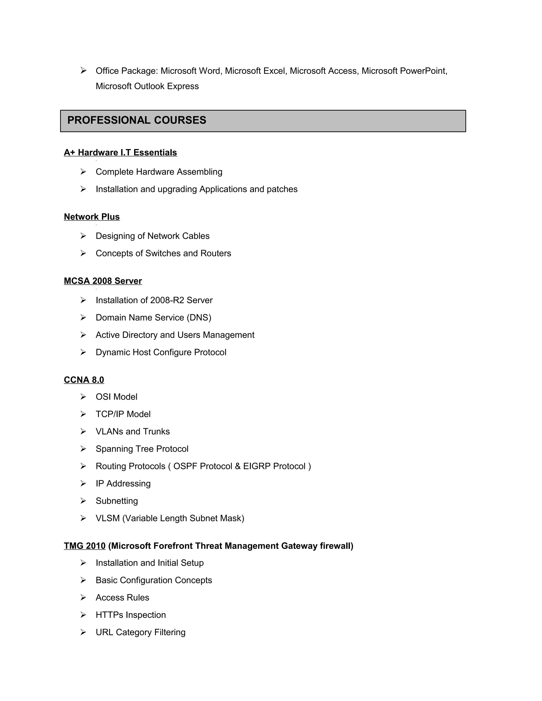 Mohd Asif New CV | DOC | IT and Internet Support | Internet