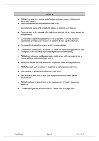 Staff Radiation Therapist position description | PDF | Cancer ...