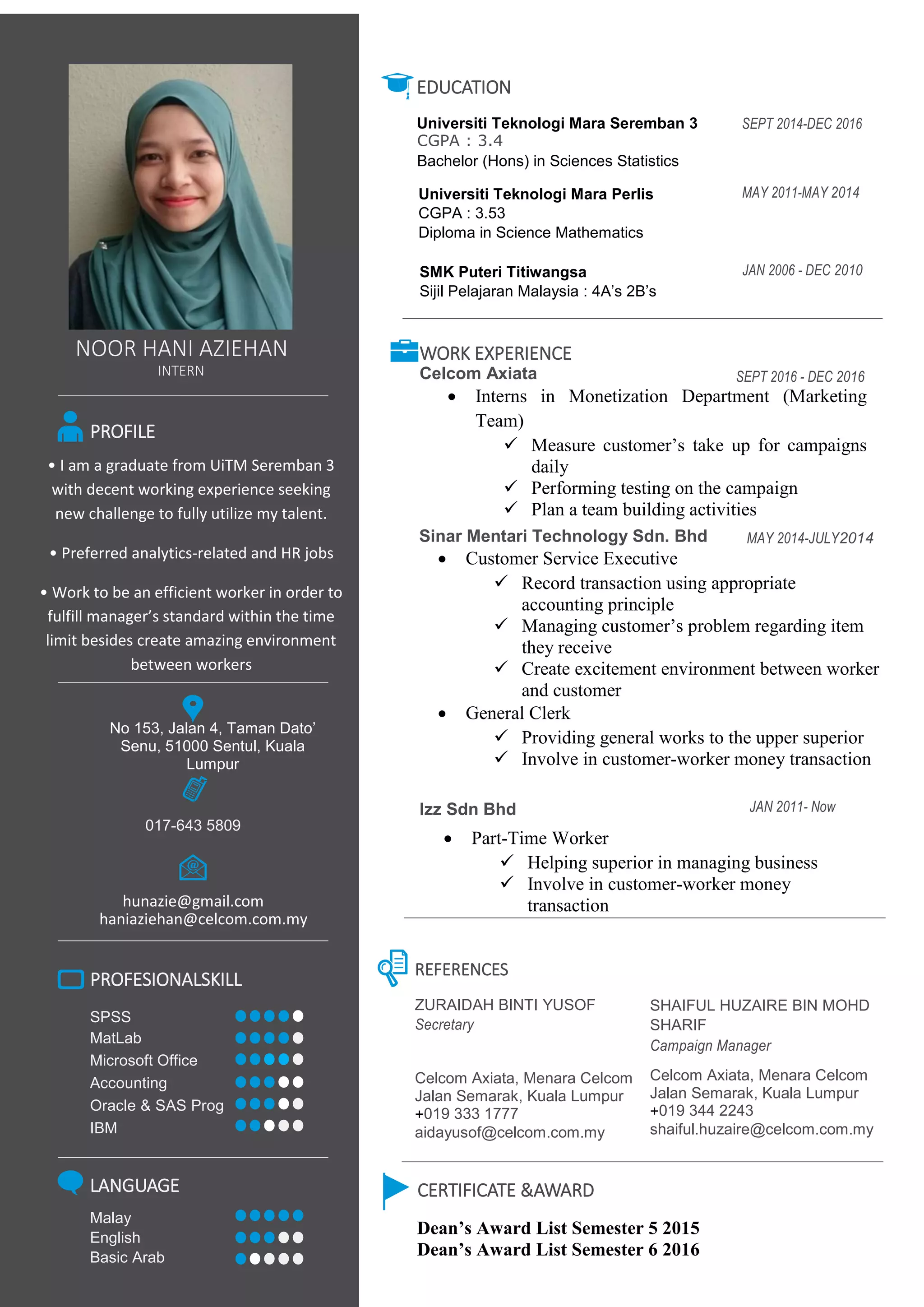 Resume - Noor Hani Aziehan | PDF | Business | Business and Finance