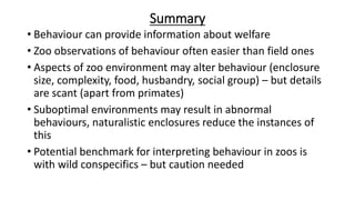 Behaviour of Zoo Animals | PPTX