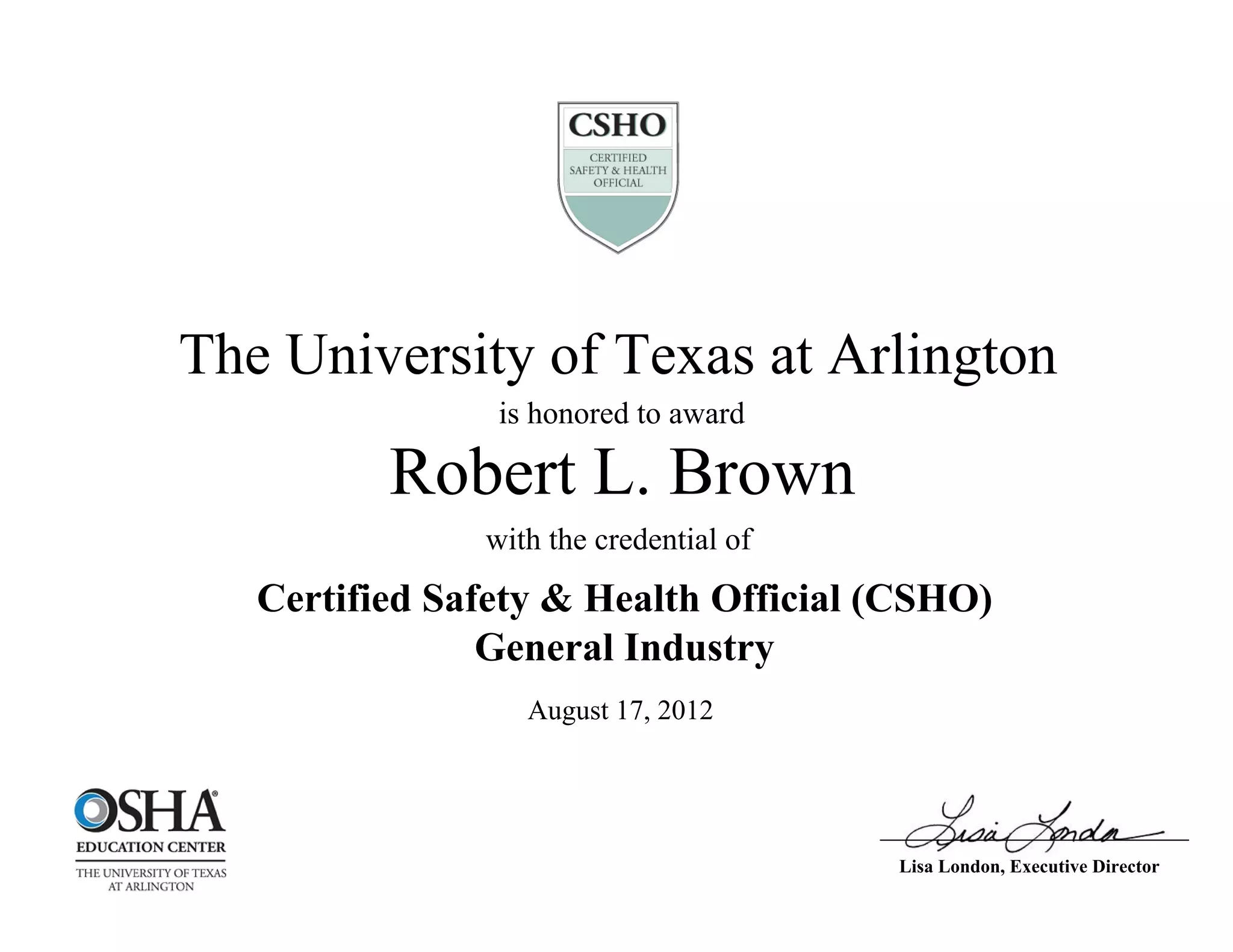 Brown, Robert L. CSHOGI | PPT