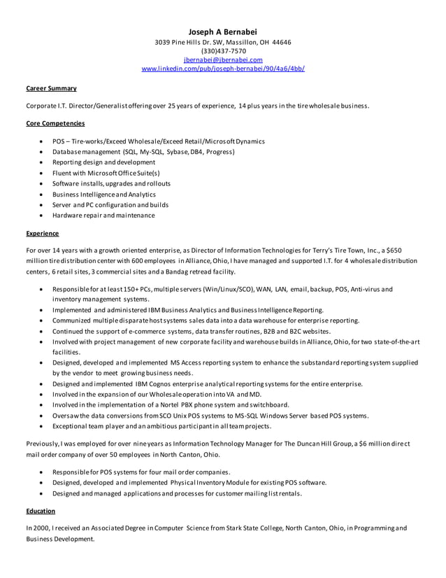 Joe's Resume2 | PDF