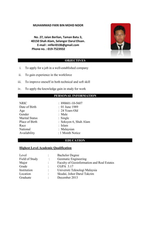 MUHAMMAD FIKRI | PDF