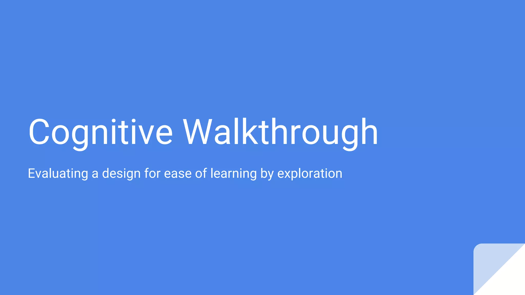 Cognitive Walkthrough | PPT