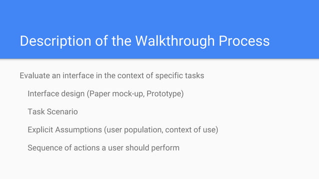 Cognitive Walkthrough | PPT