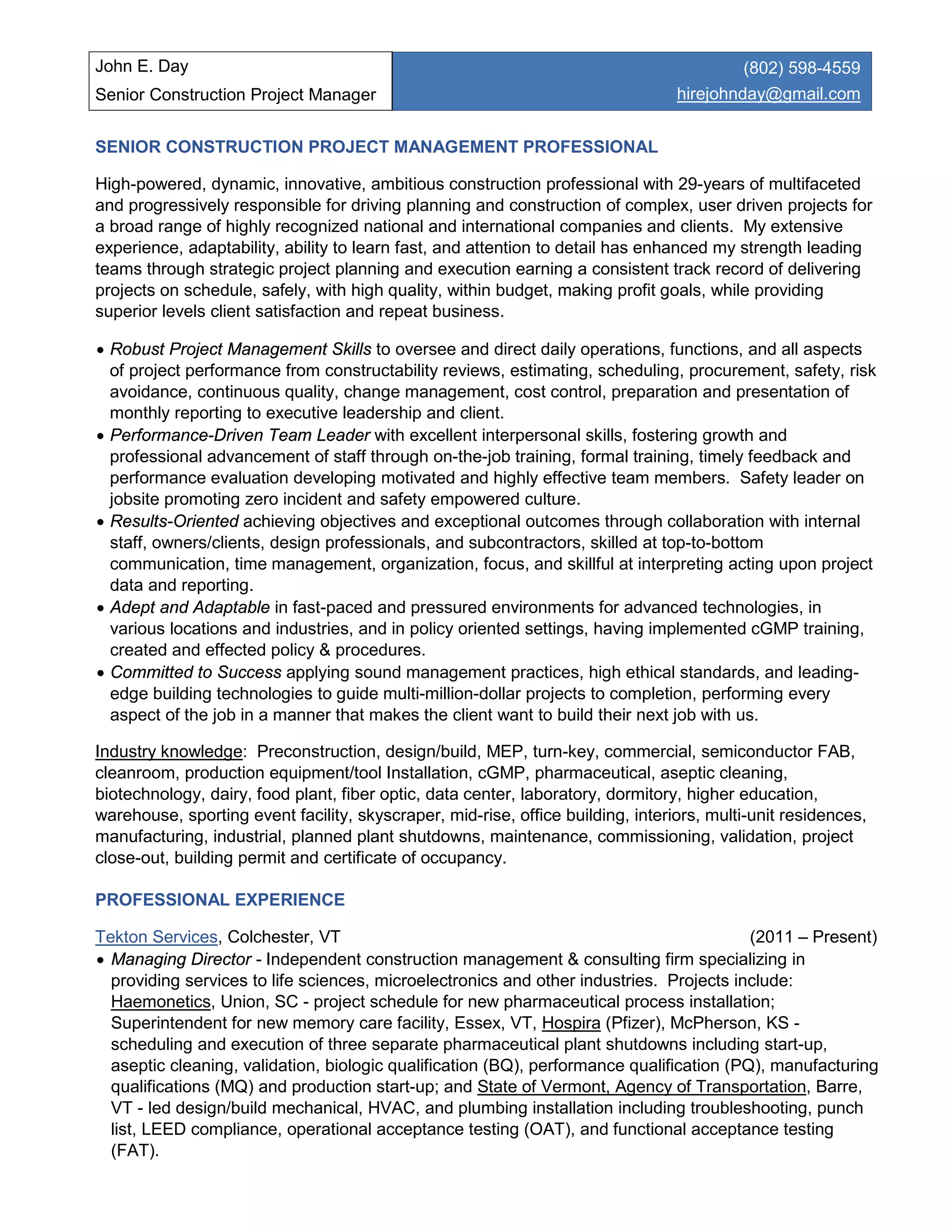 John Day Resume | PDF