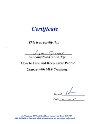 Vugar Guliyev - How to hire and keep great people | PDF