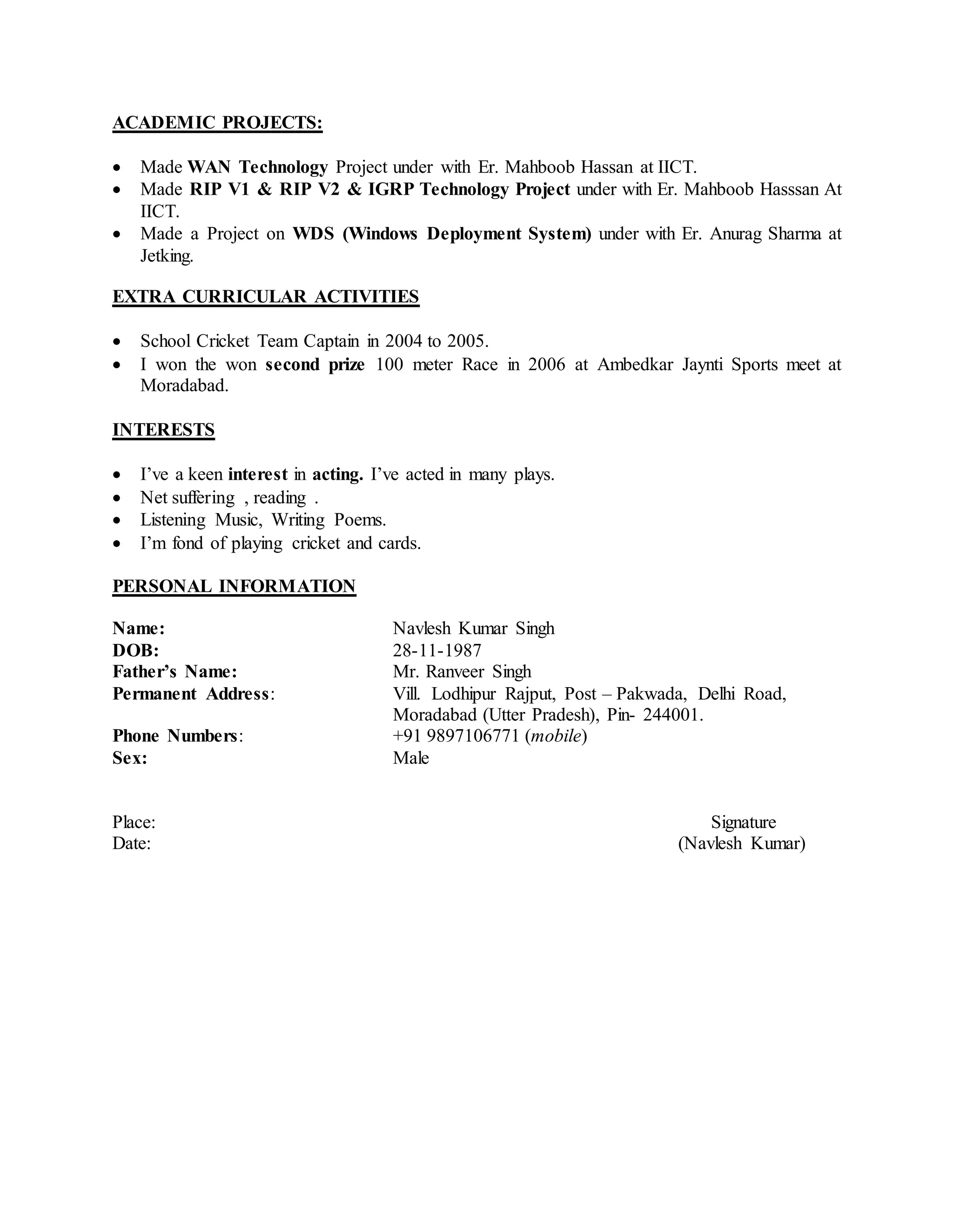 Aprail 2016 My CV | DOCX