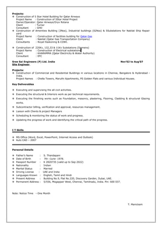 Manickam - CV | DOC