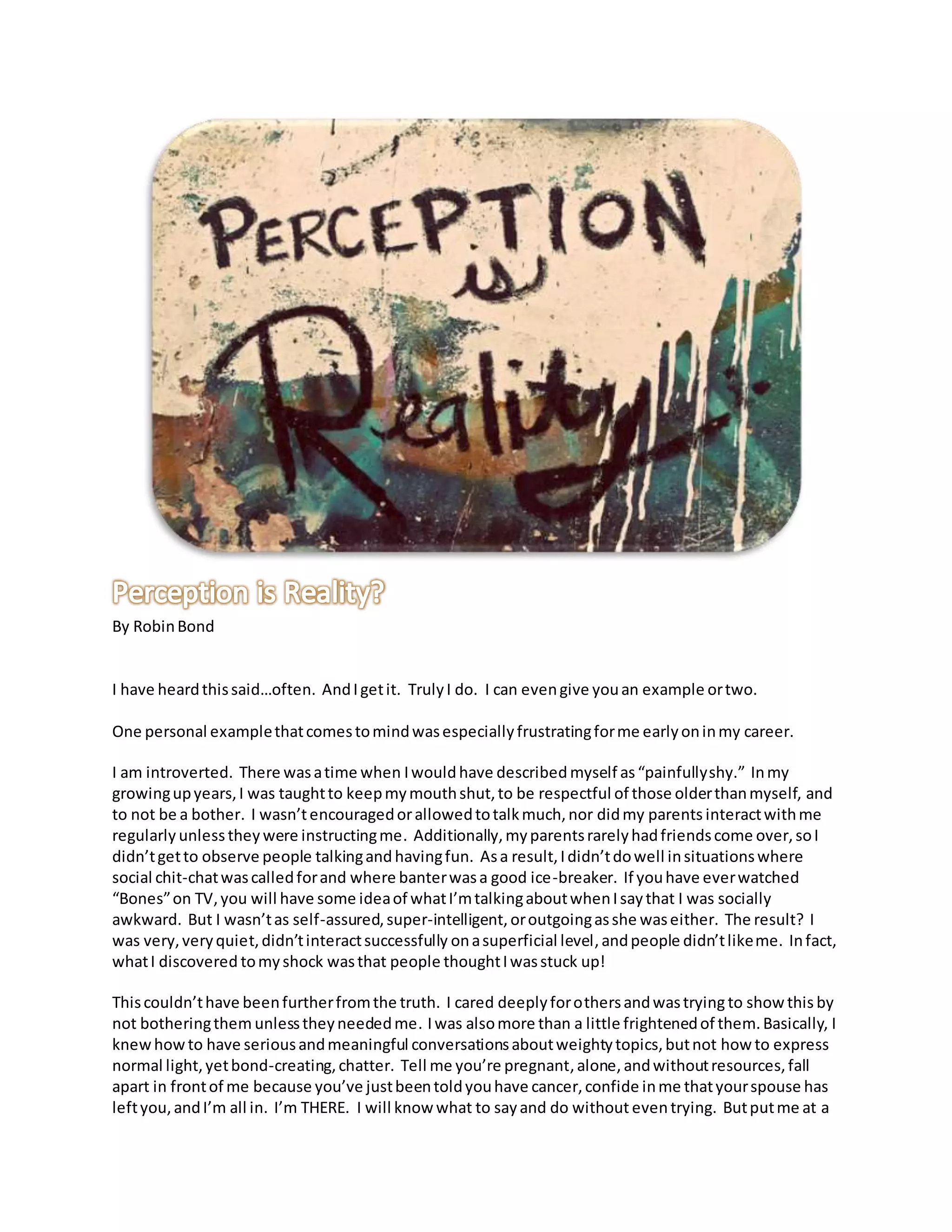 Perception is Reality | PDF