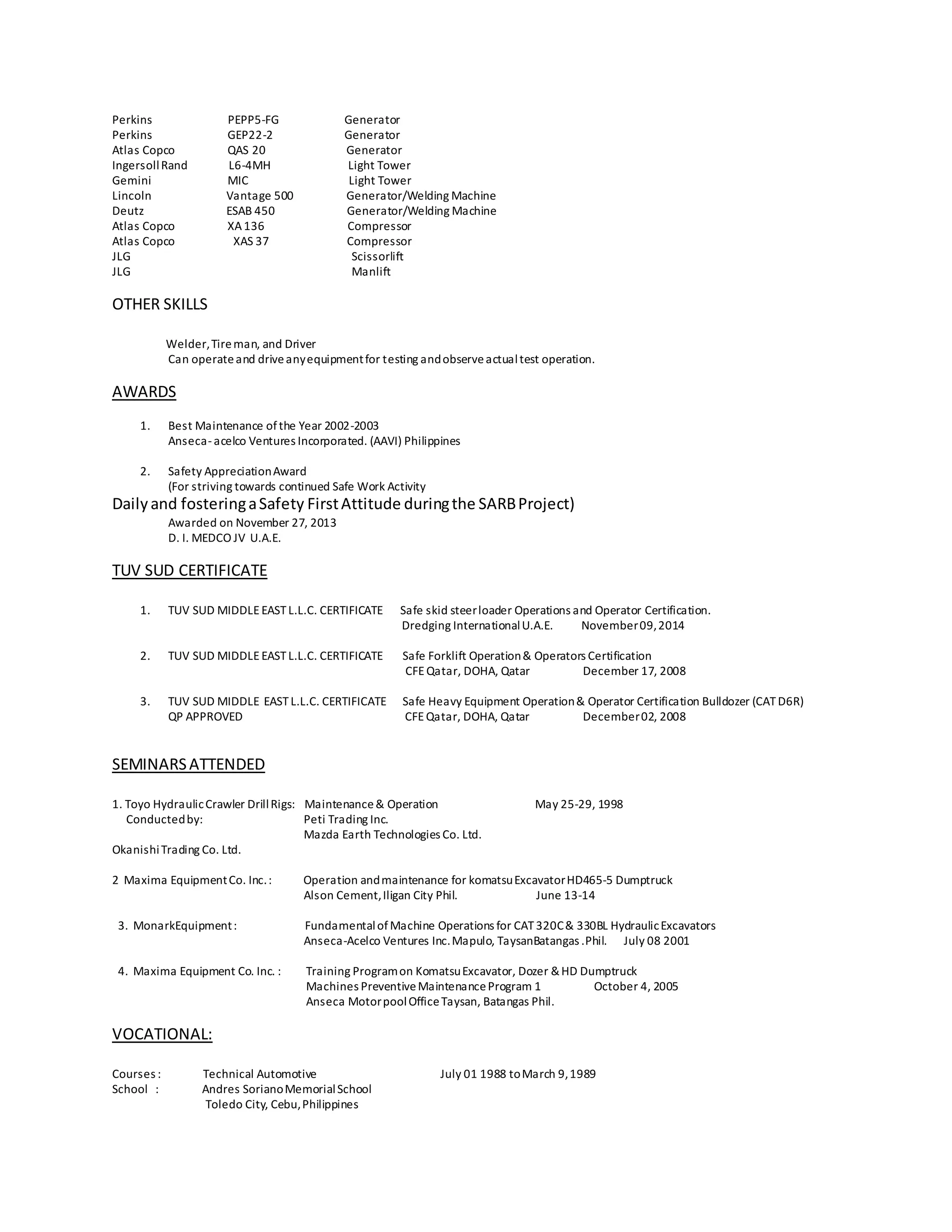 RESUME OF CHARLES B. CABALLERO | DOCX
