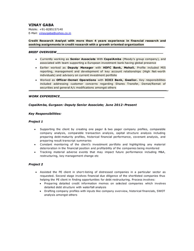 CV- Vinay Gaba | DOCX | Business Accounting & Finance | Business